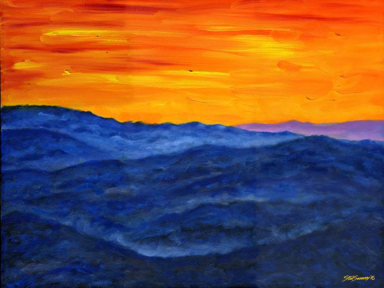 Blue Ridge Sunset Painting by Stan Sweeney | Saatchi Art