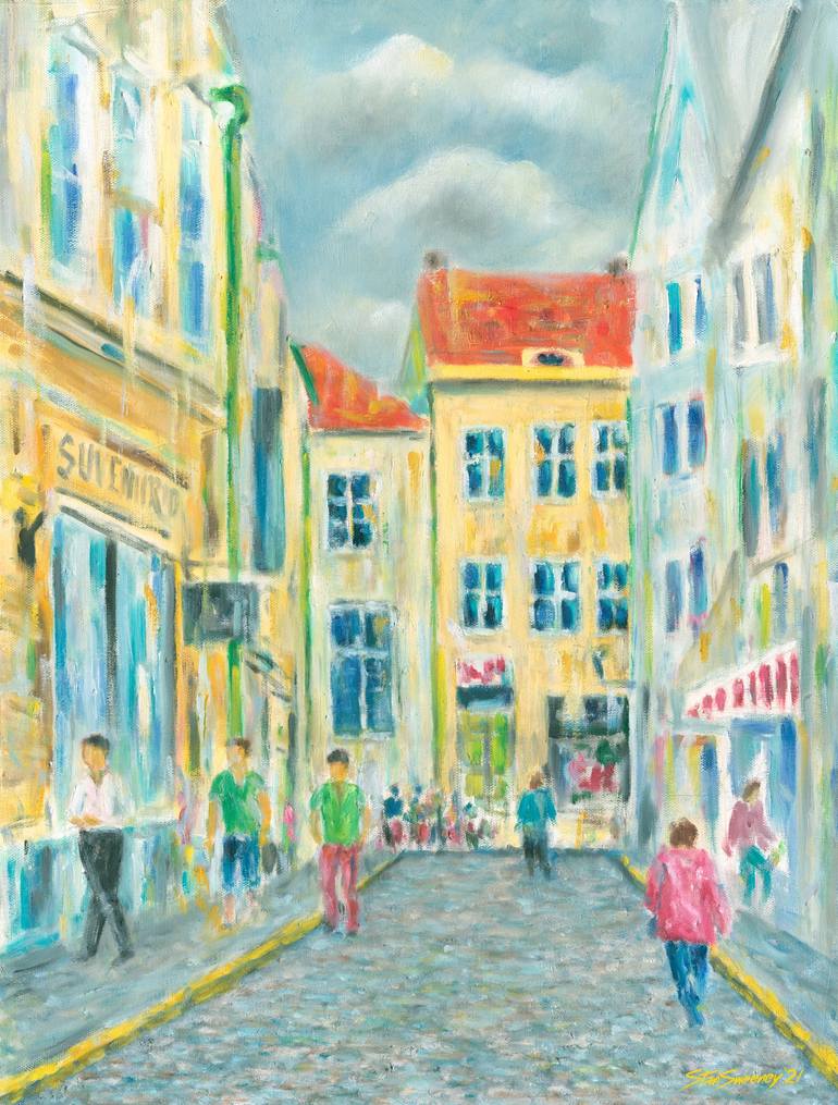 Tallinn Strolling Painting by Stan Sweeney | Saatchi Art