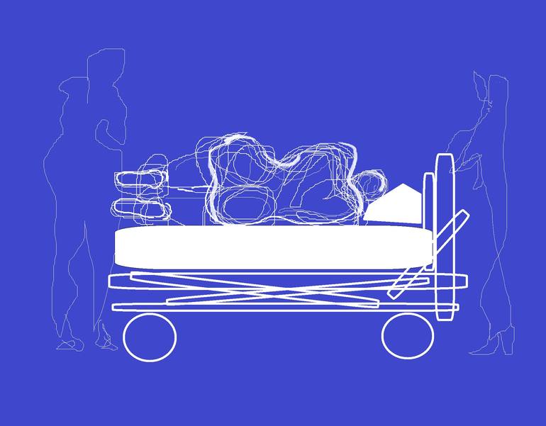 Hospital Stretcher Drawing by Princess Zo Flamma-Hill | Saatchi Art