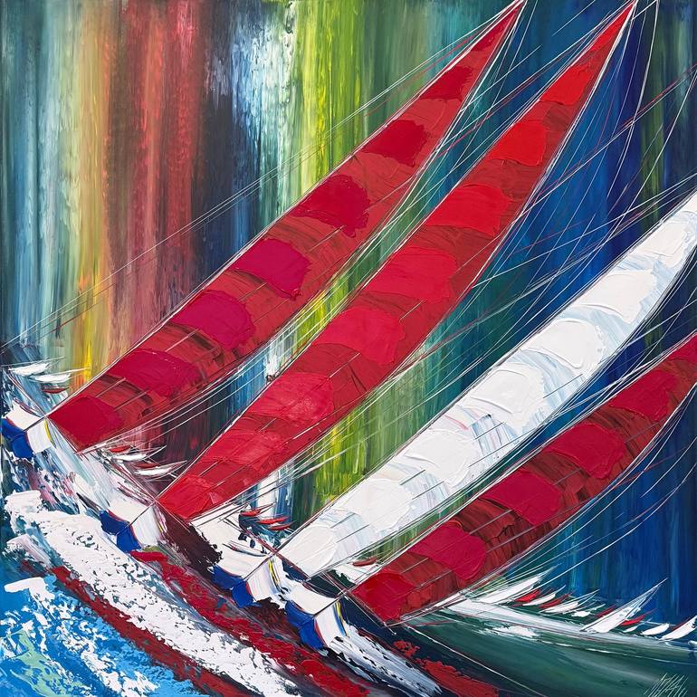 Les flammes de l'océan... THE FLAMES OF THE OCEAN... (2025) Painting by ...