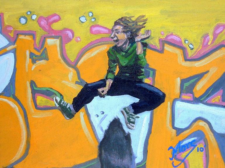 City kick Painting by Mariano Rodrguez Cevallos | Saatchi Art