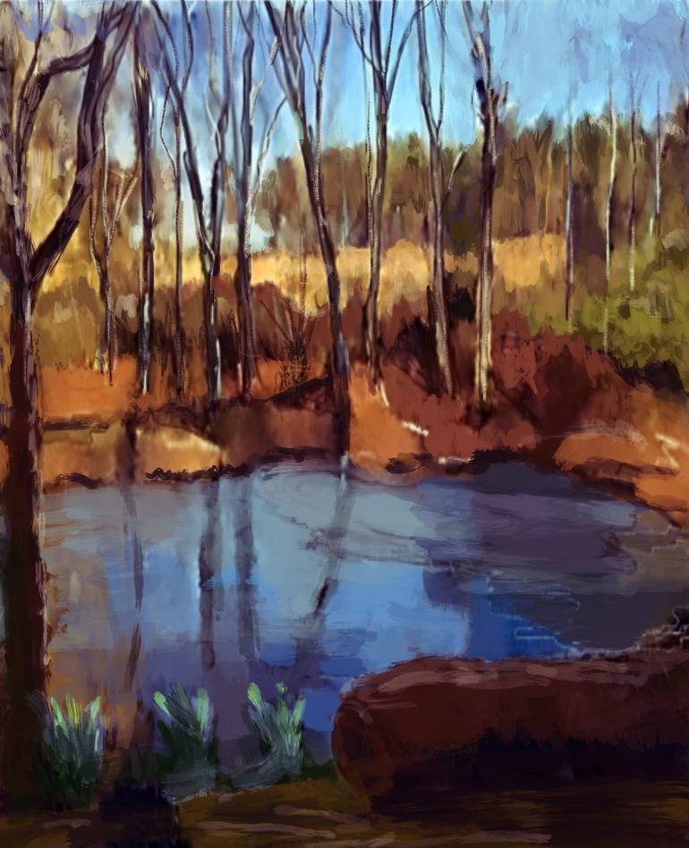 St Leonard's Forest Pond Painting by Karen Harding | Saatchi Art