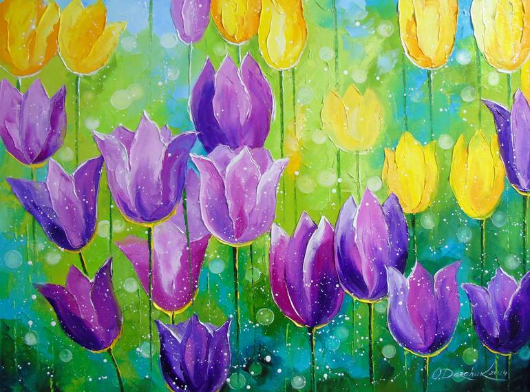 Tulips Painting by Olha Darchuk | Saatchi Art United Kingdom