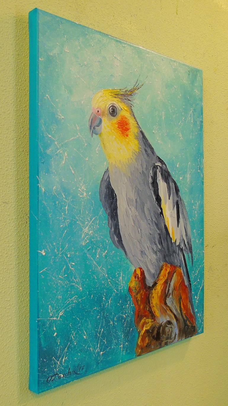 Corella parrot Painting by Olha Darchuk | Saatchi Art