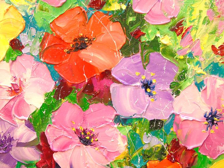 A bouquet of wild flowers Painting by Olha Darchuk | Saatchi Art