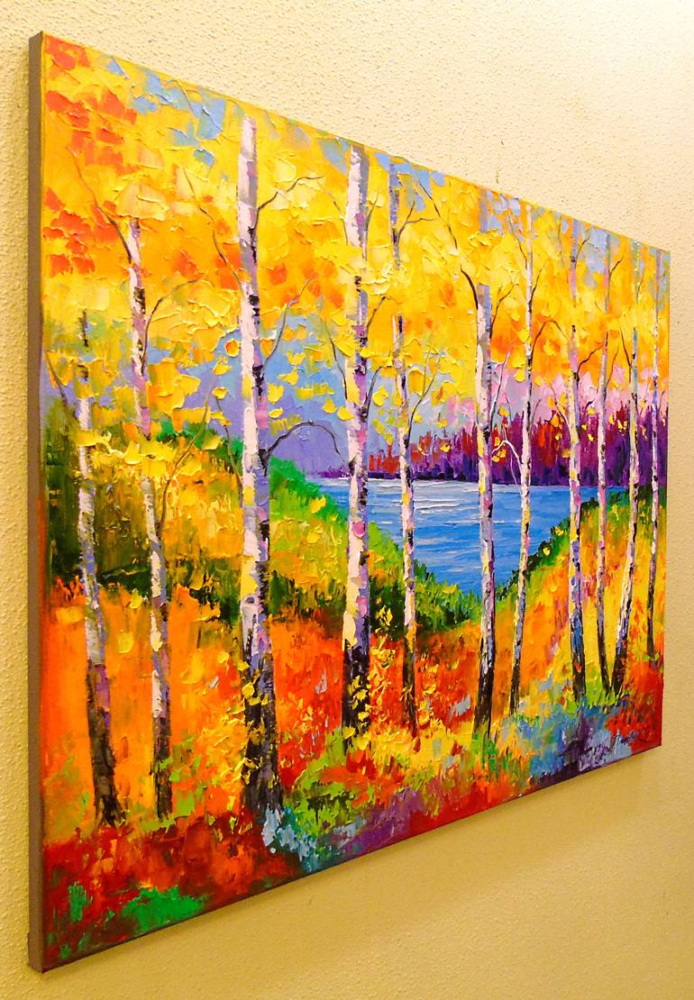 Birch trees Painting by Olha Darchuk | Saatchi Art