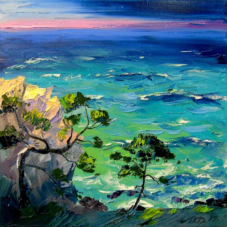 On the rocky shore Painting by Olha Darchuk | Saatchi Art