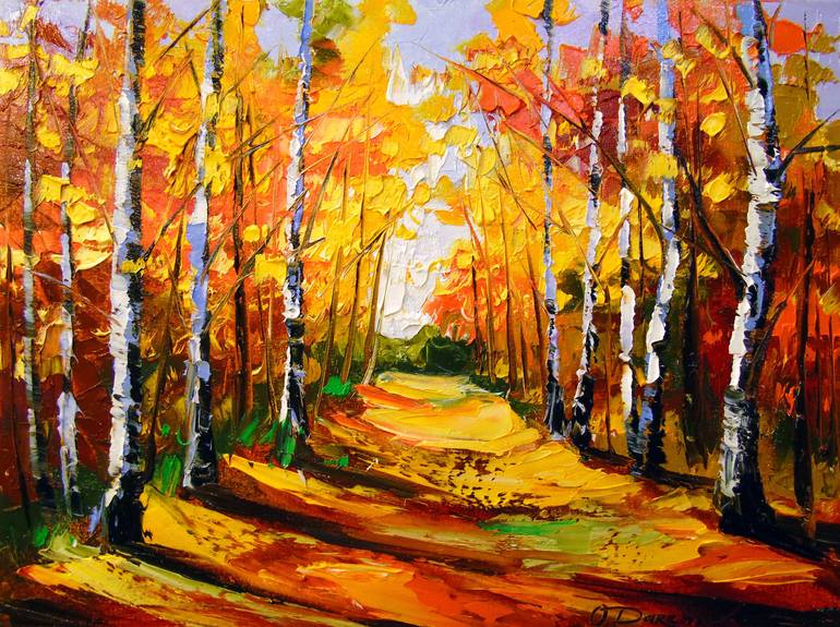 Birch grove Painting by Olha Darchuk | Saatchi Art
