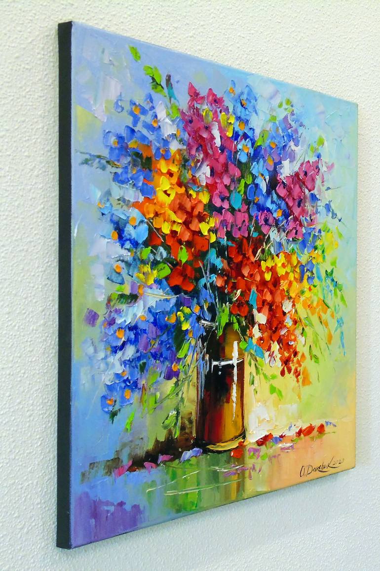 Bouquet of wild flowers Painting by Olha Darchuk | Saatchi Art