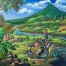 3 brothers swimming at Pawa river 2 Painting by manuel cadag | Saatchi Art