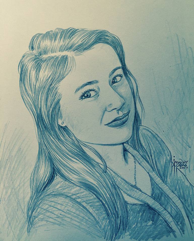 Angela the Model Drawing by manuel cadag | Saatchi Art