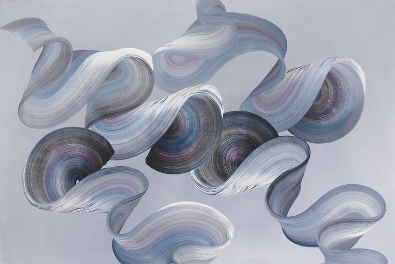 White Swirls Painting by Dragica Carlin | Saatchi Art