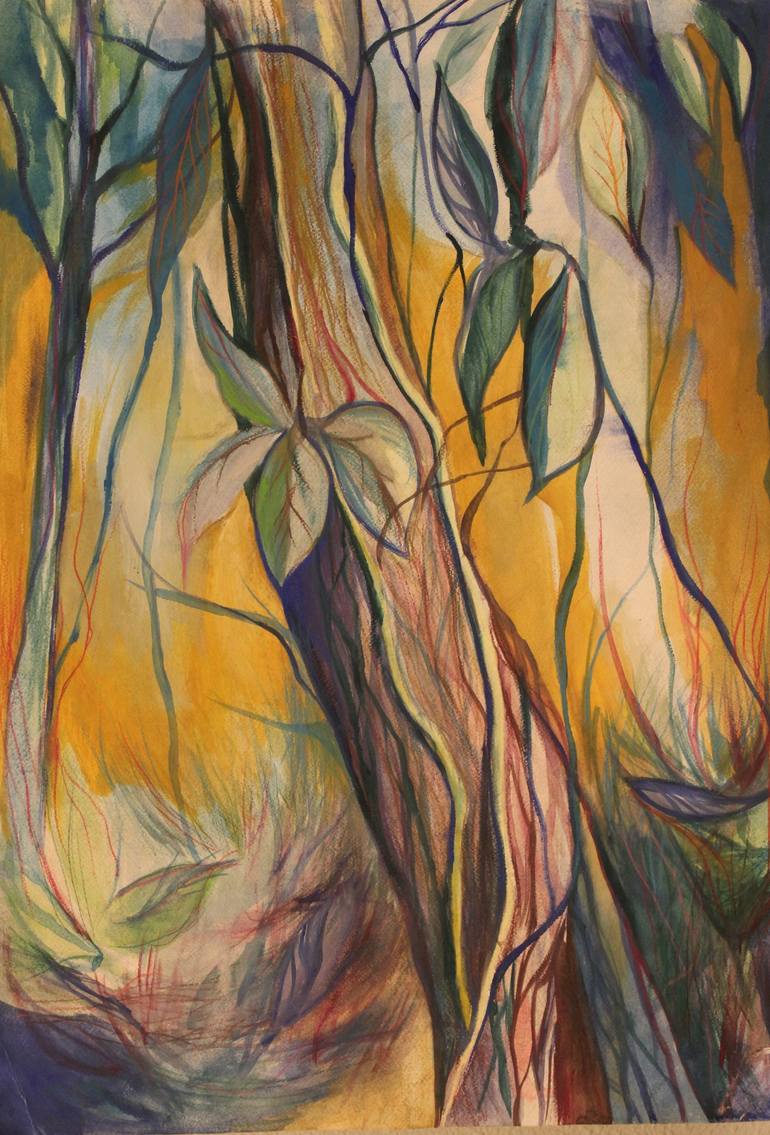 Dream in blue and yellow Painting by Amber Cruz | Saatchi Art