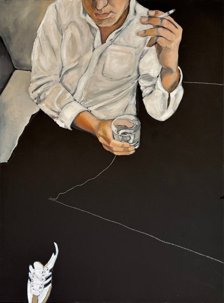 Men Talk VI Painting by Yuna Bert | Saatchi Art