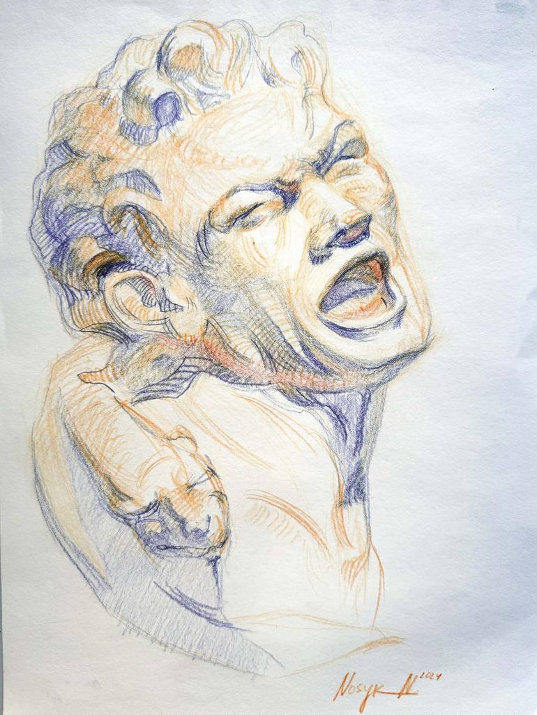The Agony of Marsyas Drawing by Nataliia Nosyk | Saatchi Art
