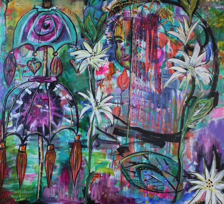 Bali Mystery Painting by Yvette Lyons | Saatchi Art