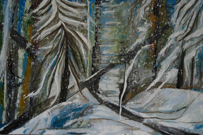 Snowscape Painting by Dana Matthews | Saatchi Art