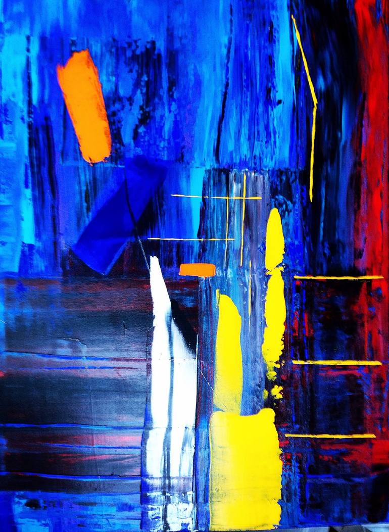 Blue City Painting by Christian Ribeiro | Saatchi Art