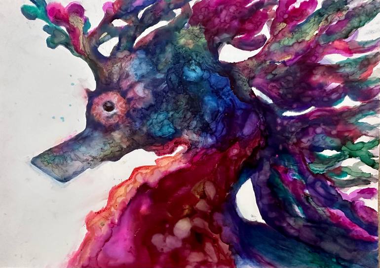 Hippókampos Painting by Margarita Buñuel Astobiza | Saatchi Art