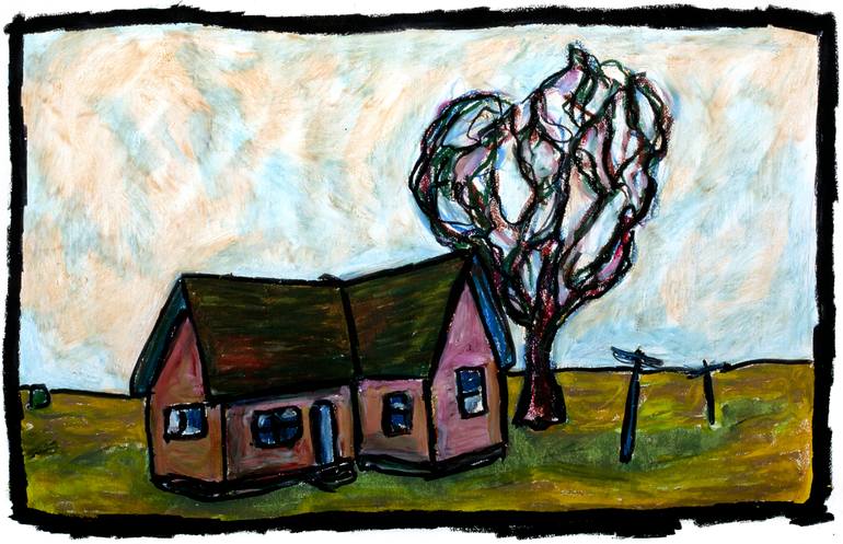Empty House on the Plains Drawing by Leif Rogers | Saatchi Art