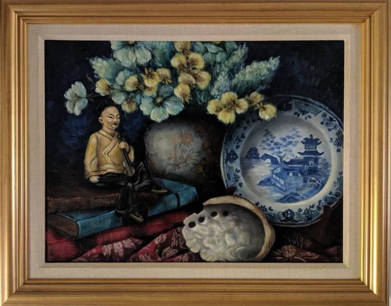 Still Life in Blue Painting by Tracy Riggio | Saatchi Art