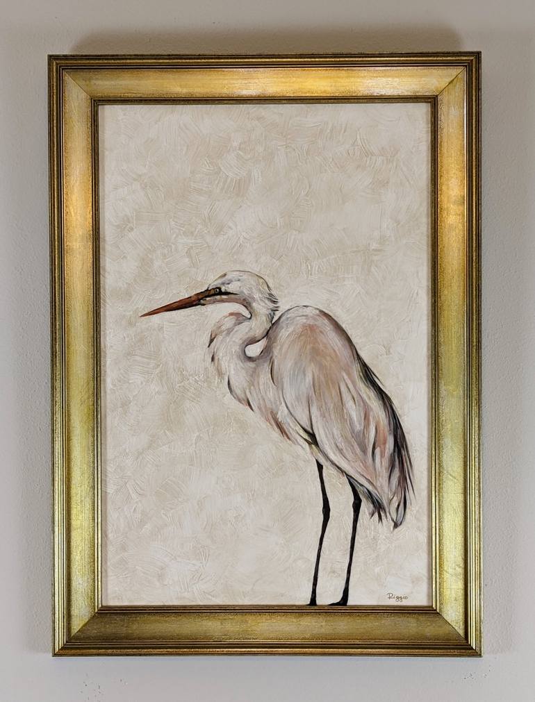 Egret Pair No. 1 Painting by Tracy Riggio | Saatchi Art
