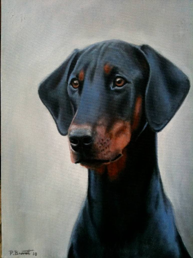 doberman pinscher Painting by Phil Barrett | Saatchi Art