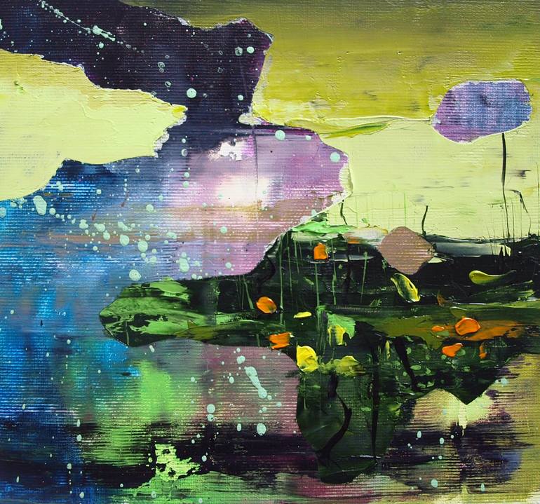 Abstract Aurora Borealis Painting by Andrada Fesnic | Saatchi Art
