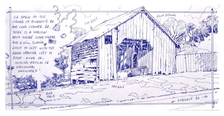 Rural Maryland BArn Drawing by Richard Johnson | Saatchi Art
