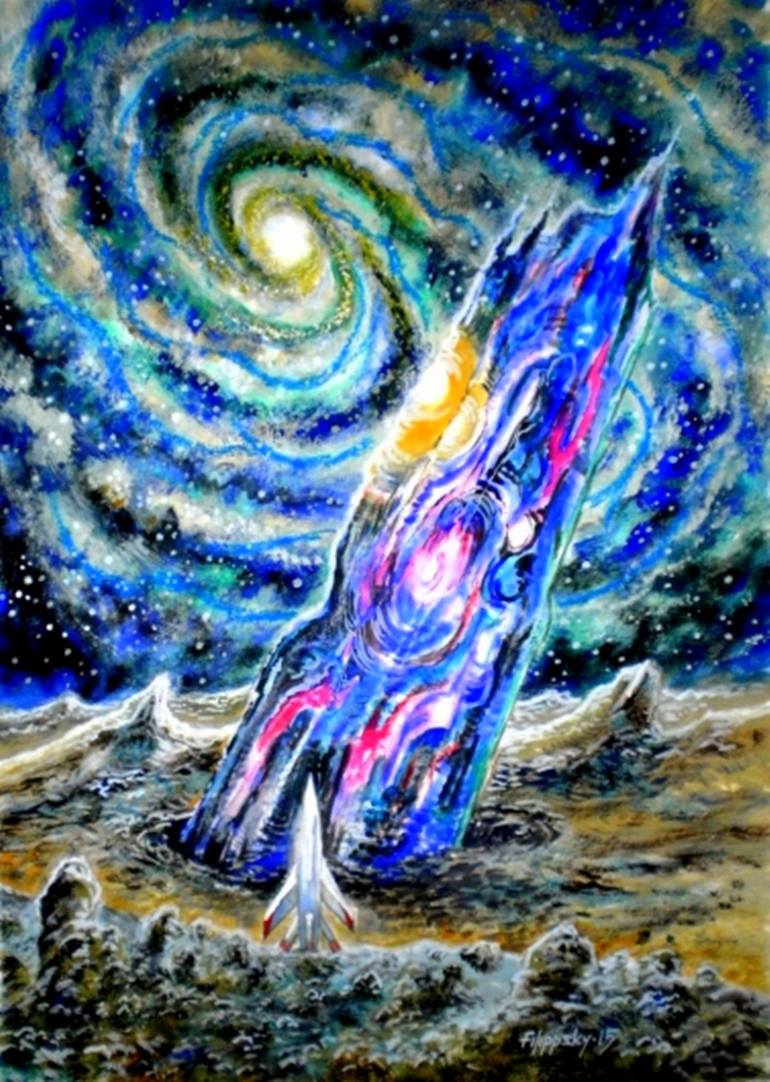 Galactic artifact. Drawing by Victor Filippsky | Saatchi Art