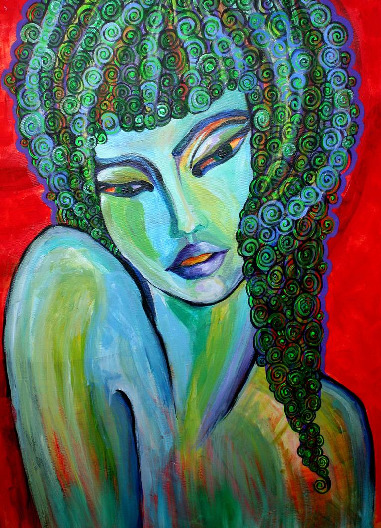 Thinking blue Painting by Simona Gabriela Tiglar | Saatchi Art