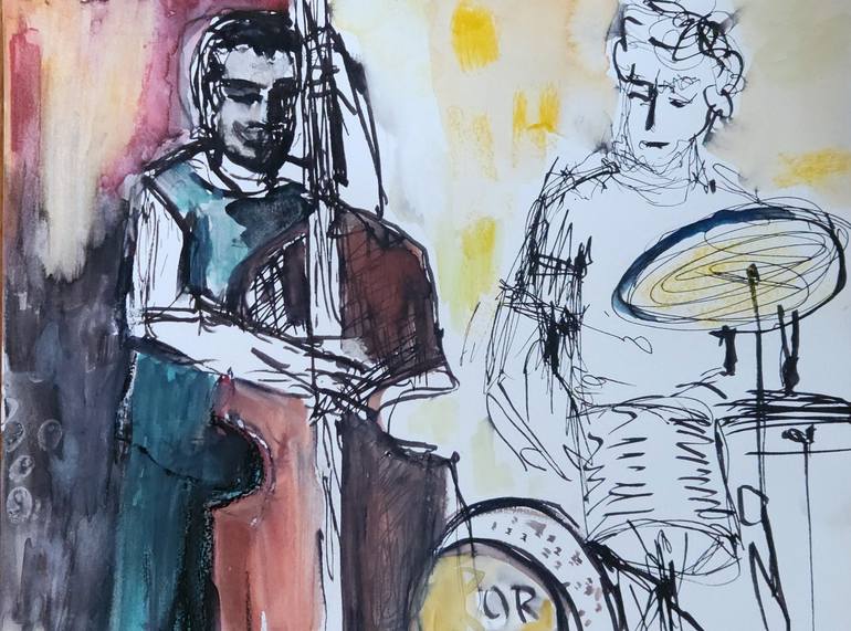 Jazz - Bass and Drums Painting by Tamara Wasserman | Saatchi Art