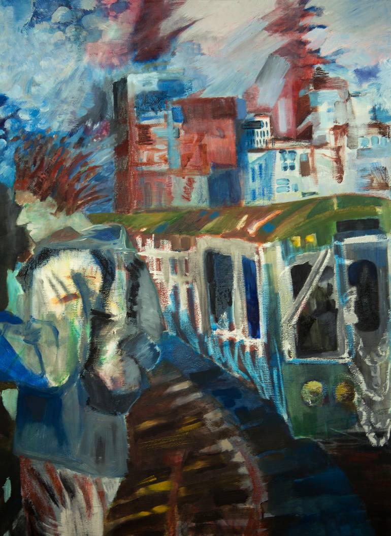 Chicago Elevated Painting by Tamara Wasserman | Saatchi Art