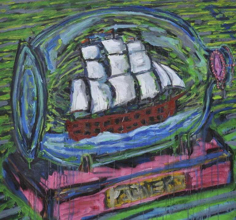 Untitled (Ship In A Bottle) Painting by David Meyers | Saatchi Art