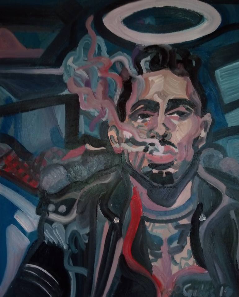 The Blue Gangsta Painting by John-Paul Gibbs | Saatchi Art