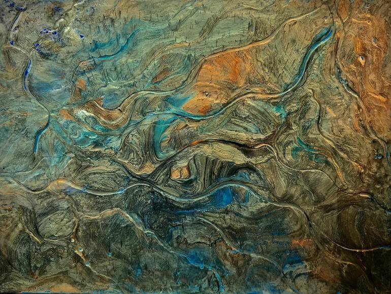 Earthbound Reflections Painting by Donna Murray | Saatchi Art