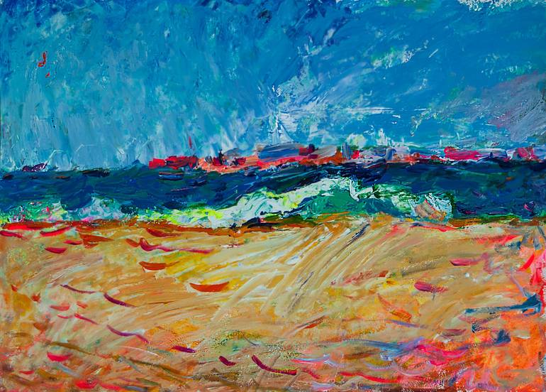 Dubai beach Painting by Hennadii Fisun | Saatchi Art