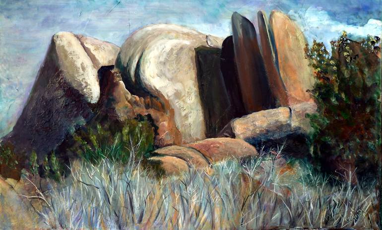Rock Formation, Joshua Tree Painting by Yonnah Ben Levy | Saatchi Art
