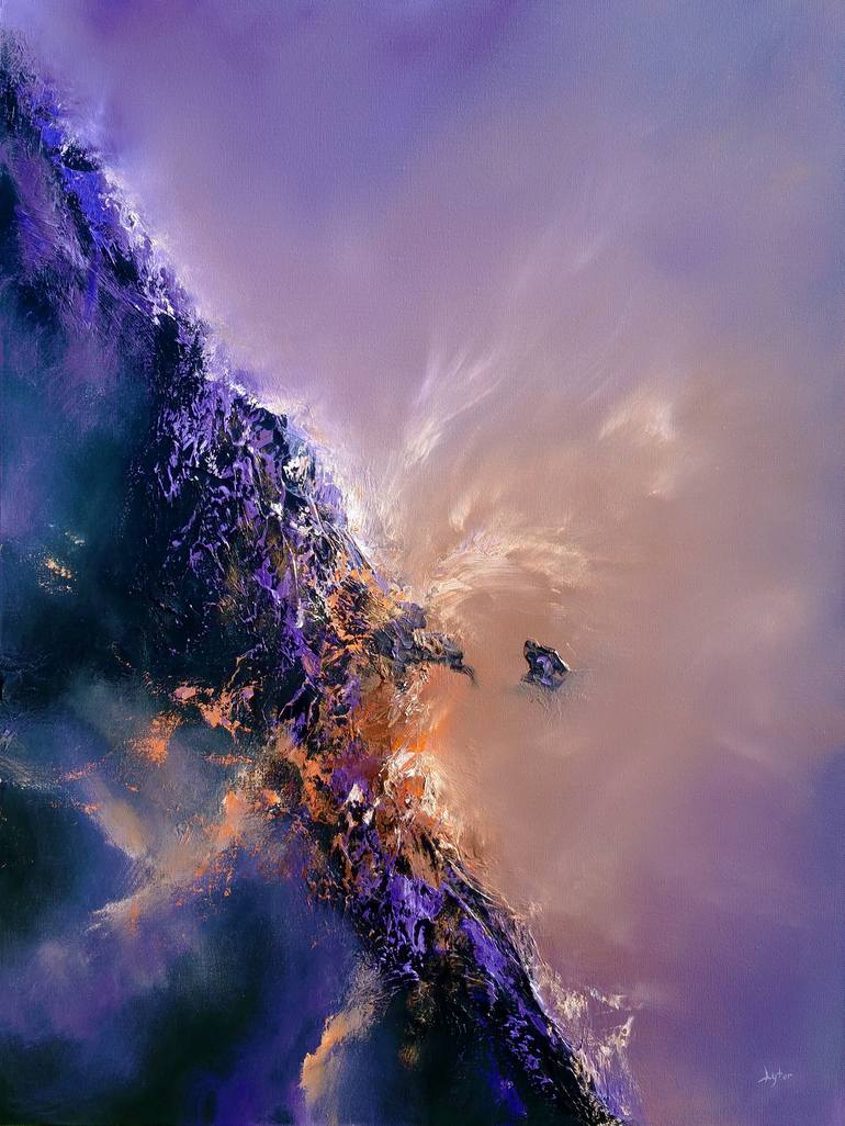 Fracture In The Amethyst Sky Painting by Christopher Lyter | Saatchi Art