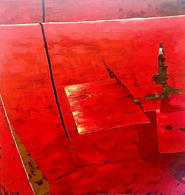 Red Plates Painting by Joel Barr | Saatchi Art