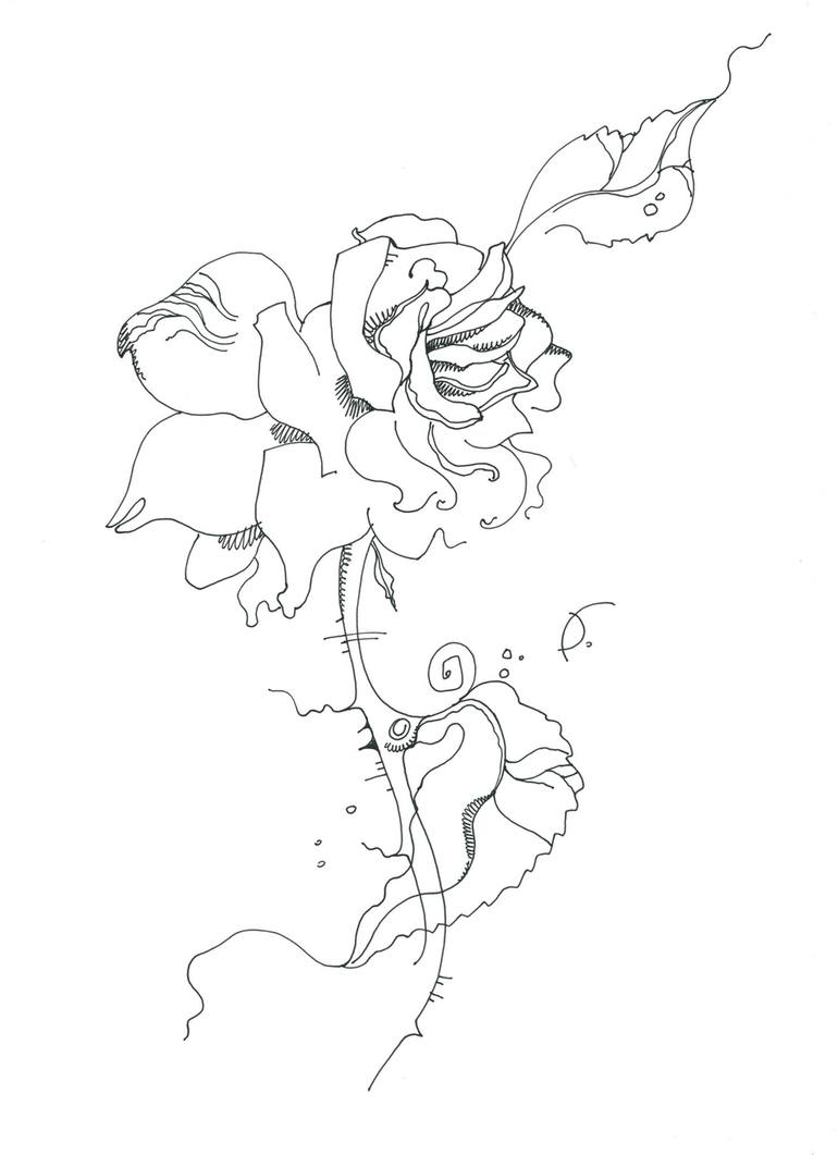 Frozen rose Drawing by Olga Bagina | Saatchi Art