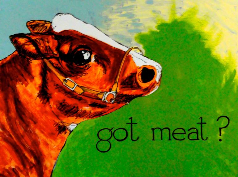 got meat? Painting by Pamela Johnson | Saatchi Art