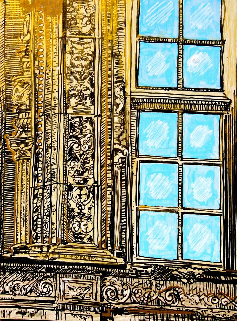 blue window Painting by Pamela Johnson | Saatchi Art