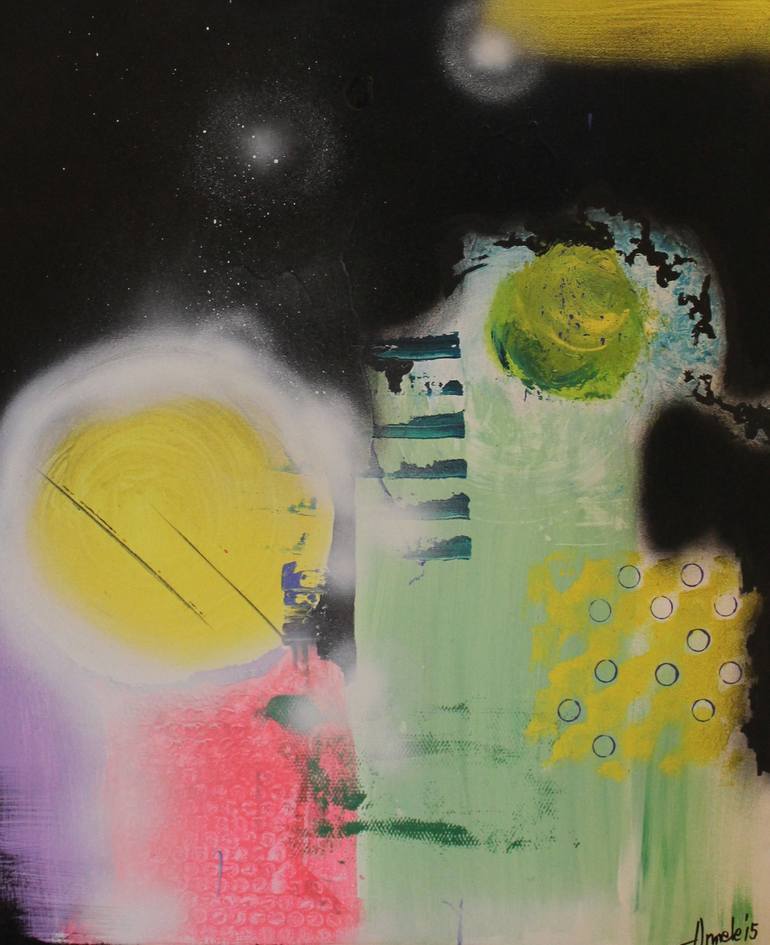Bubble space Painting by Anna Magana | Saatchi Art