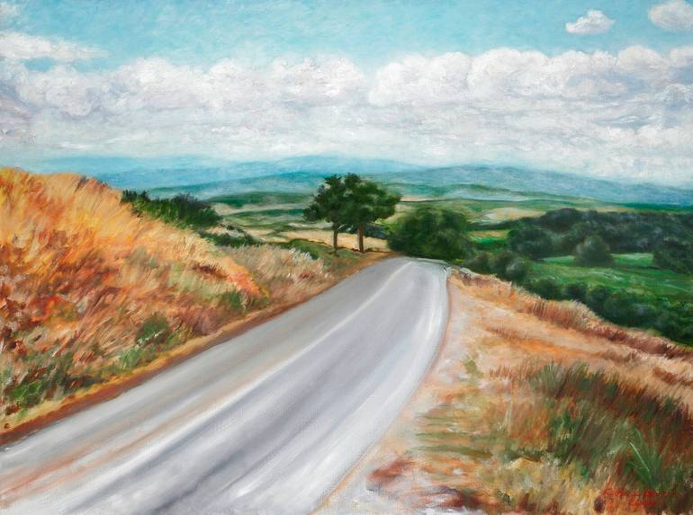 Road to Tuscany Painting by Corine Barton | Saatchi Art