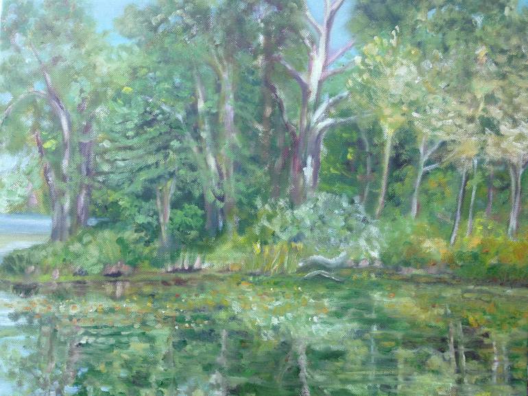 Tree Reflections Painting by Corine Barton | Saatchi Art