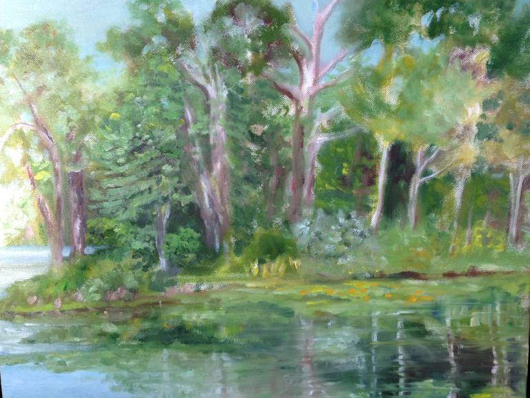 Tree Reflections Painting by Corine Barton | Saatchi Art