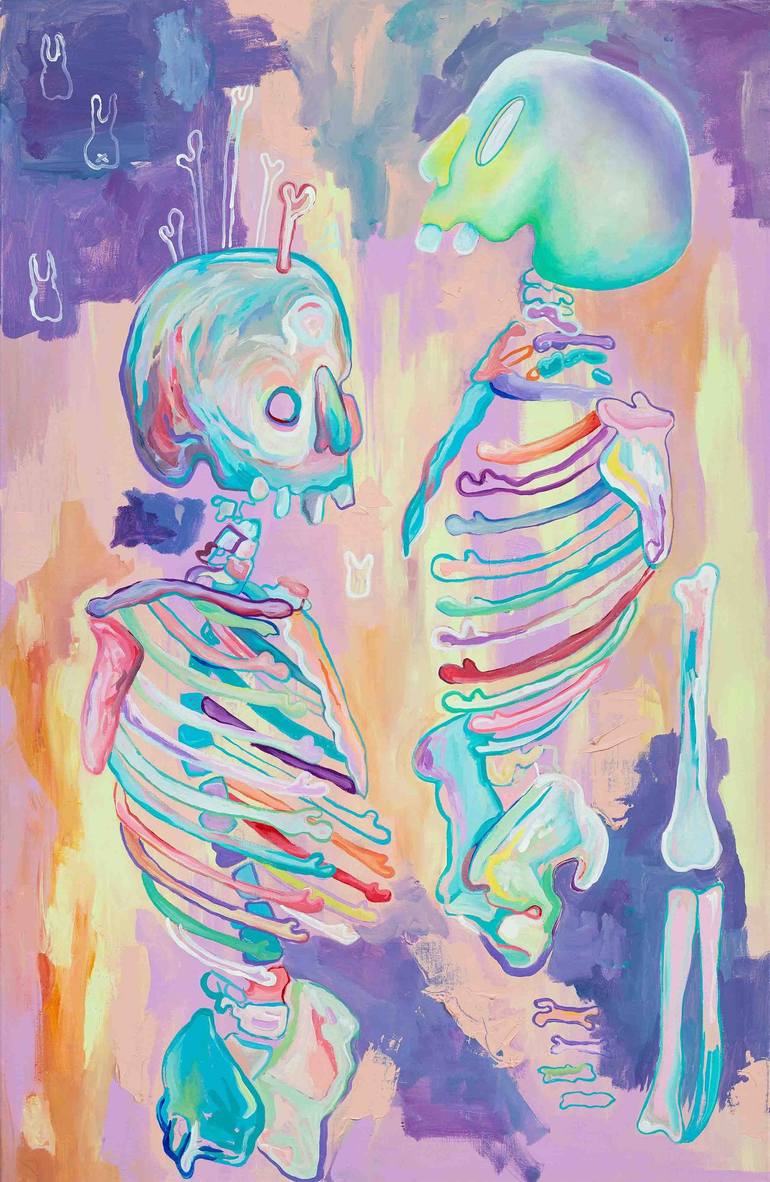 Skeletons/Connect Painting by Mia Hawk | Saatchi Art