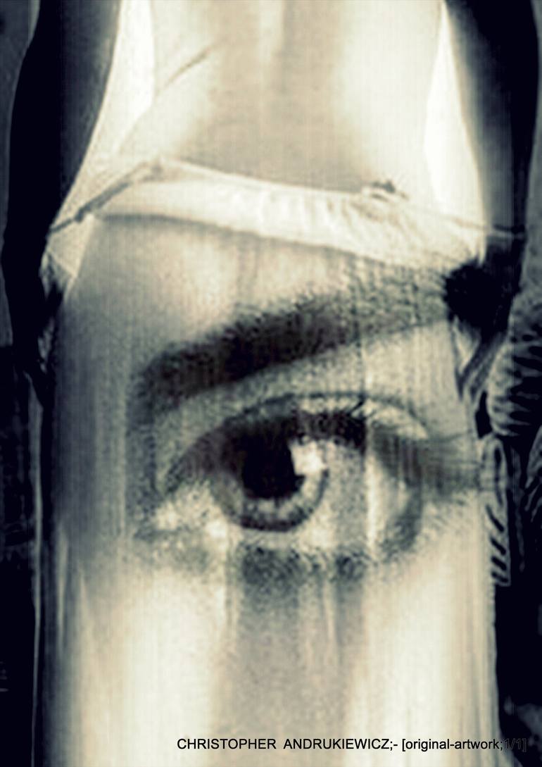 female eye vision through veil. Collage by christopher andrukiewicz ...