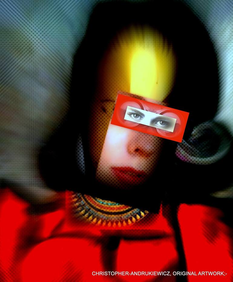 visual female with red goggles. Digital by christopher andrukiewicz ...